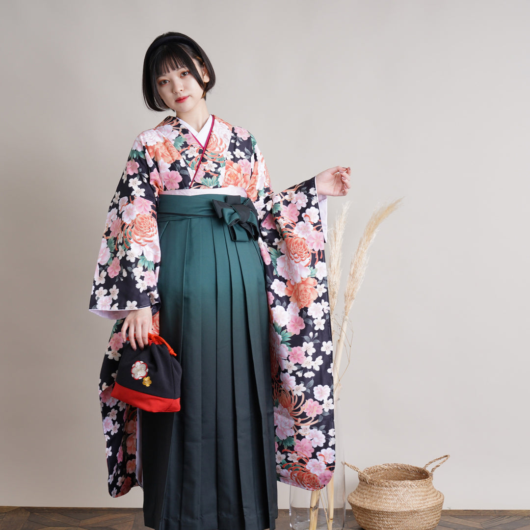 レンタル】 袴 18点セット 振袖 袴91cm(身長153-158cm) ブーツ レンタル】 袴 18点セット 振袖 袴91cm(身長153-158cm) ブーツ